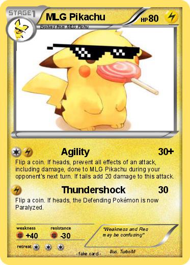 Pokémon MLG Pikachu 15 15 - Agility - My Pokemon Card