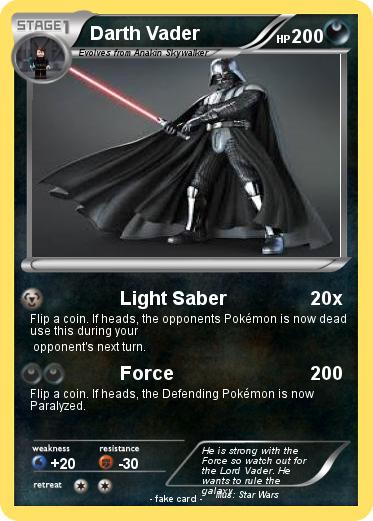 Pokémon Darth Vader 1796 1796 - Light Saber - My Pokemon Card