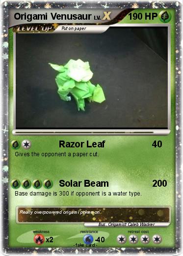 Pokémon Origami Venusaur - Razor Leaf - My Pokemon Card