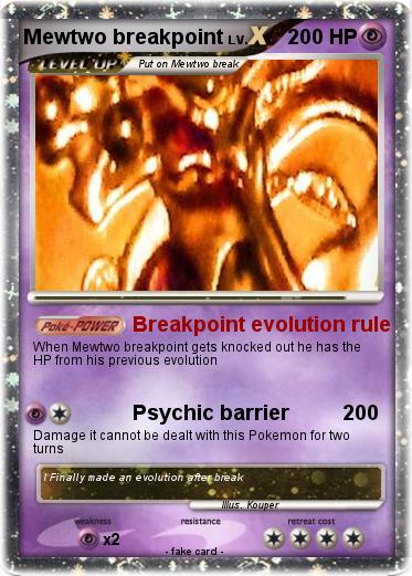 Pokémon Mewtwo breakpoint - Breakpoint evolution rule - My Pokemon Card