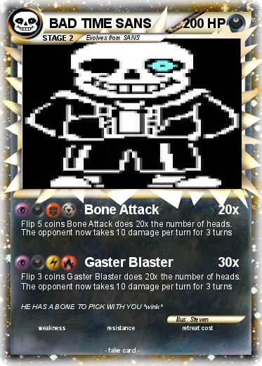 Pokémon BAD TIME SANS 34 34 - Bone Attack - My Pokemon Card