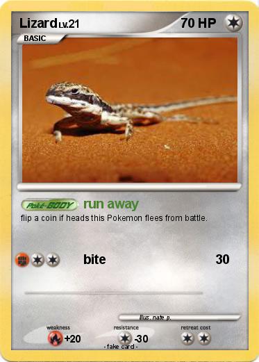 Pokémon Lizard 139 139 - run away - My Pokemon Card