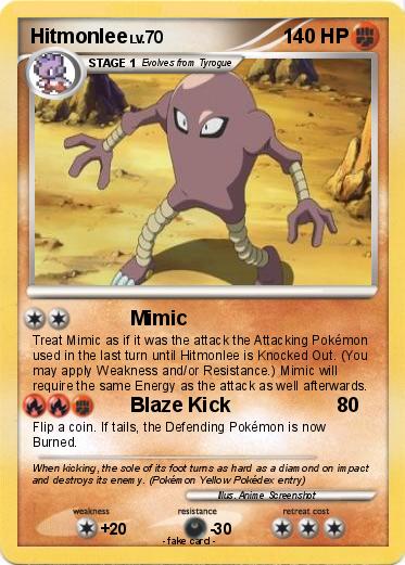 Pokémon Hitmonlee 67 67 - Mimic - My Pokemon Card