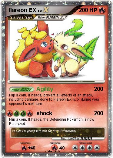 Pokémon flareon EX 24 24 - Agility - My Pokemon Card
