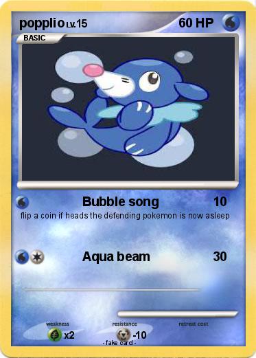 Pokémon popplio 85 85 - Bubble song - My Pokemon Card