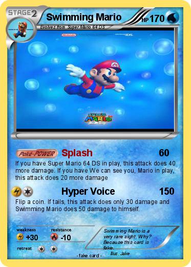 Pokémon Swimming Mario - Splash - My Pokemon Card