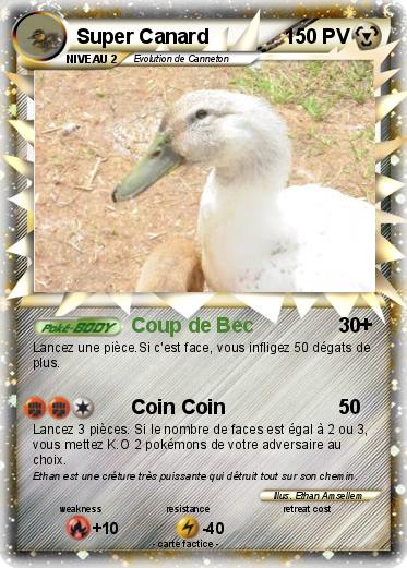 Pokémon Super Canard - Coup de Bec - Ma carte Pokémon