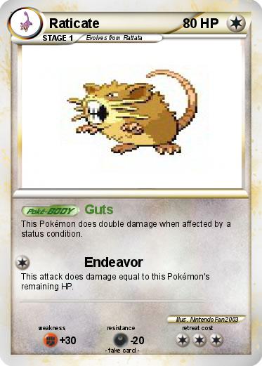 Pokémon Raticate 52 52 - Guts - My Pokemon Card