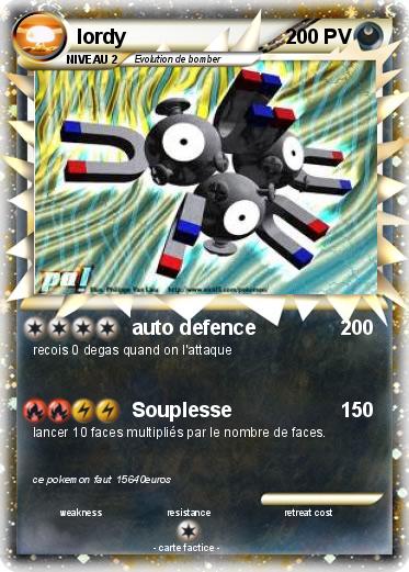 Pokémon lordy 1 1 - auto defence - Ma carte Pokémon