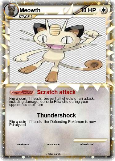 Pokémon Meowth 362 362 - Scratch attack - My Pokemon Card