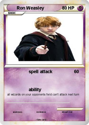 Pokémon Ron Weasley 90 90 - spell attack - My Pokemon Card