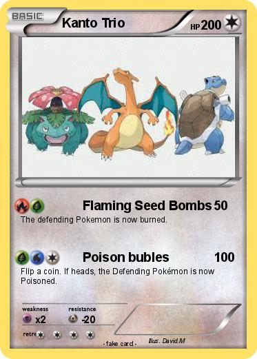 Pokémon Kanto Trio 1 1 - Flaming Seed Bombs - My Pokemon Card