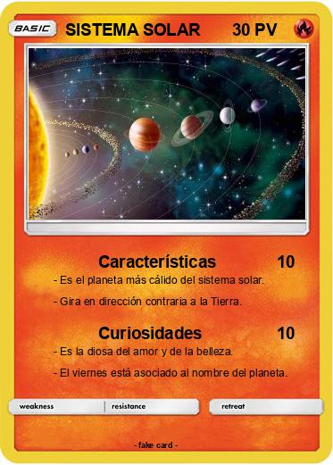 Pokémon SISTEMA SOLAR 1 1 - Características - Mi carta pokémon