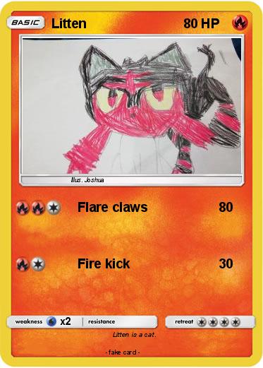Pokémon Litten 344 344 - Flare claws - My Pokemon Card