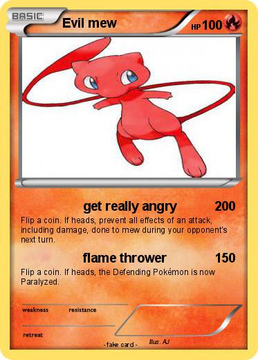 Pokémon Evil mew 18 18 - get really angry - My Pokemon Card