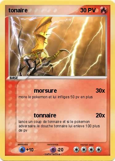 Pokémon tonaire - morsure - Ma carte Pokémon
