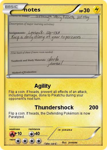 Pokémon notes 4 4 - Agility - My Pokemon Card