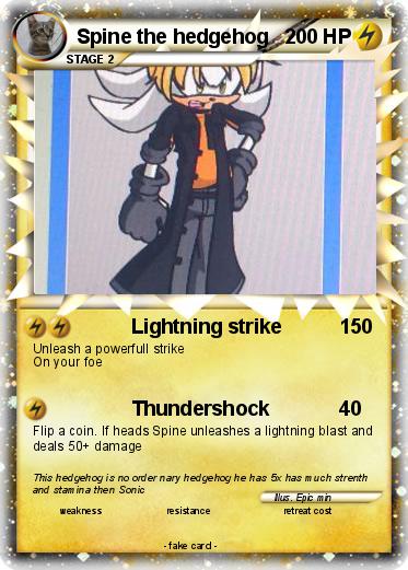 Pokémon Spine the hedgehog - Lightning strike - My Pokemon Card