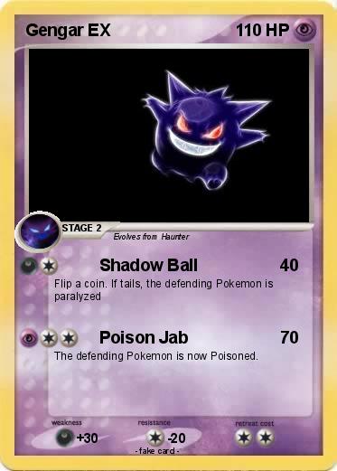 Pokémon Gengar EX 8 8 - Shadow Ball - My Pokemon Card