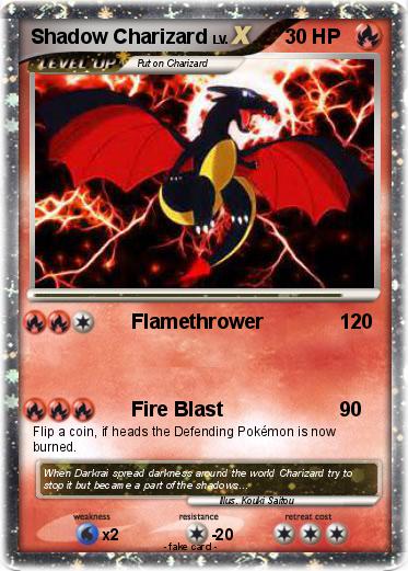 Pokémon Shadow Charizard 92 92 - Flamethrower - My Pokemon Card