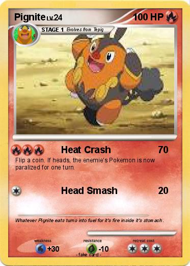 Pokémon Pignite 308 308 - Heat Crash - My Pokemon Card