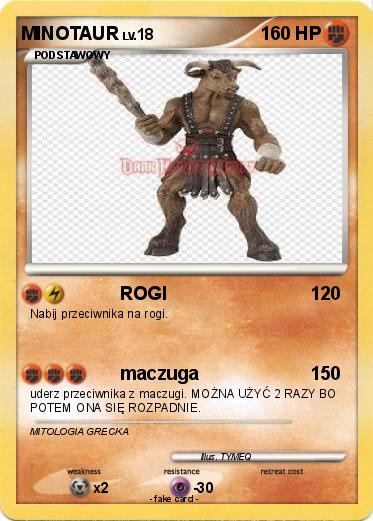 Pokémon MINOTAUR 177 177 - ROGI - Twoja własna karta pokemon