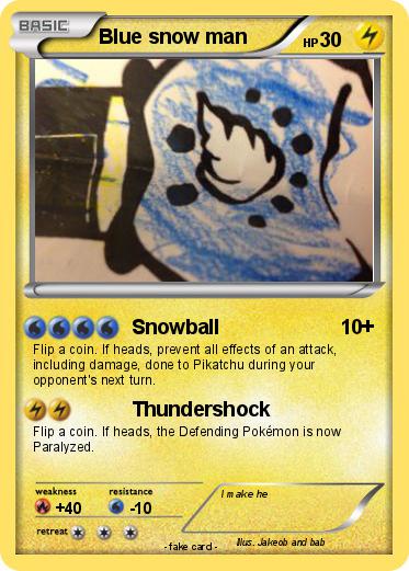 Pokémon Blue snow man - Snowball - My Pokemon Card