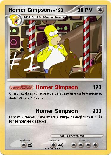 Pokémon Homer Simpson 1160 1160 - Homer Simpson - Ma carte Pokémon