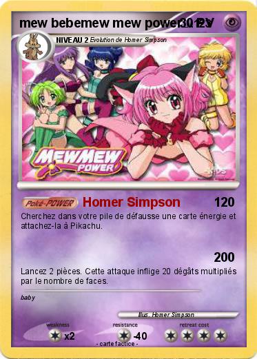 Pokémon mew bebemew mew power 1 1 - Homer Simpson - Ma carte Pokémon