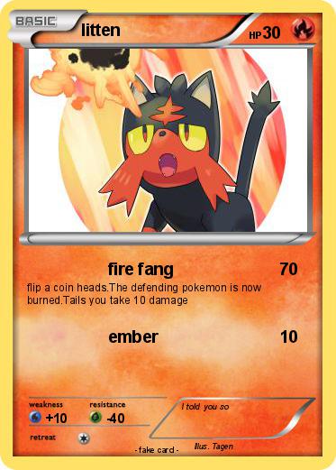 Pokémon litten 136 136 - fire fang - My Pokemon Card