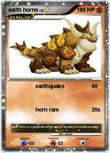 Pokémon earth horns - earthquake - My Pokemon Card