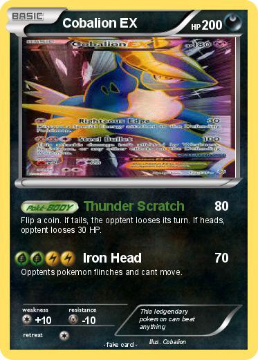 Pokémon Cobalion EX 20 20 - Thunder Scratch - My Pokemon Card