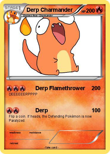 Pokémon Derp Charmander 3 3 - Derp Flamethrower - My Pokemon Card