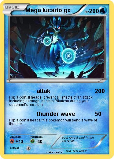 Pok mon Mega Lucario Gx 1 1 Attak My Pokemon Card