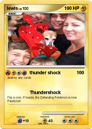 Pokémon lewis 132 132 - thunder shock - My Pokemon Card