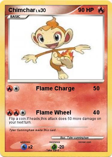 Pokémon Chimchar 519 519 - Flame Charge - My Pokemon Card