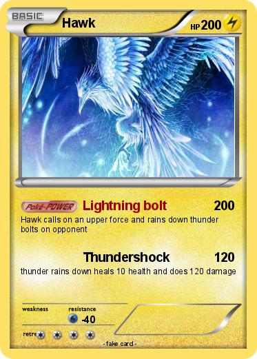 Pokémon Hawk 100 100 - Lightning bolt - My Pokemon Card