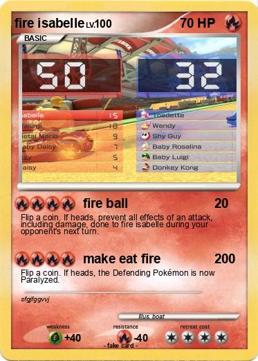 Pokémon fire isabelle - fire ball - My Pokemon Card