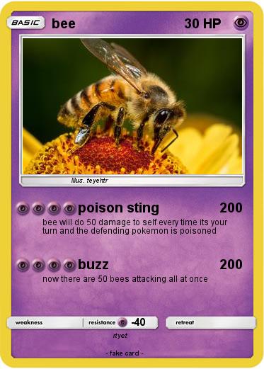 Pokémon bee 292 292 - poison sting - My Pokemon Card