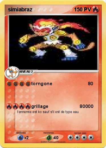 Pokémon simiabraz 219 219 - torngone - Ma carte Pokémon