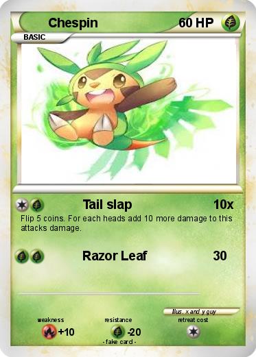Pokémon Chespin 110 110 - Tail slap - My Pokemon Card