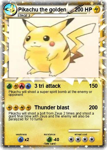 Pokémon Pikachu the golden - 3 tri attack - My Pokemon Card