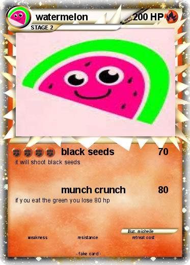 Pokémon watermelon 8 8 - black seeds - My Pokemon Card