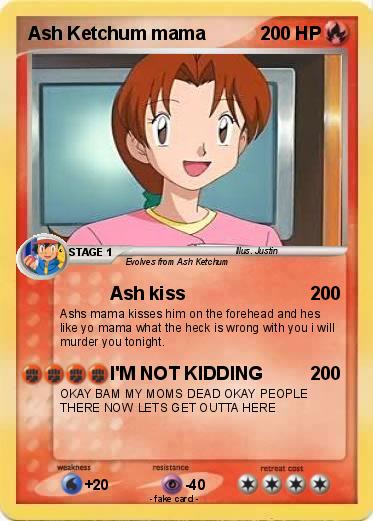 Pokémon Ash Ketchum mama - Ash kiss - My Pokemon Card
