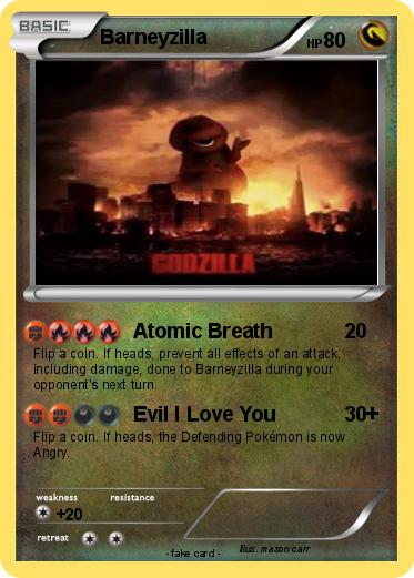 Pokémon Barneyzilla 1 1 - Atomic Breath - My Pokemon Card