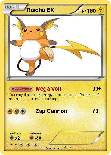 Pokémon Raichu EX 181 181 - Mega Volt - My Pokemon Card