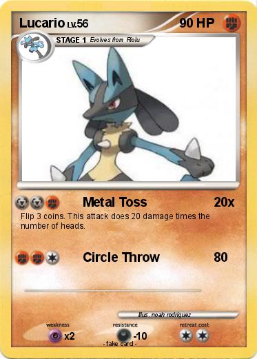 Pokémon Lucario 3392 3392 - Metal Toss - My Pokemon Card