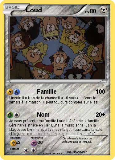 Pokémon Loud 30 30 - Famille - Ma carte Pokémon
