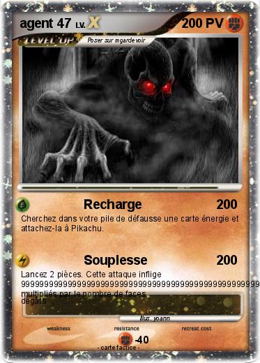 Pokémon agent 47 30 30 - Recharge - Ma carte Pokémon