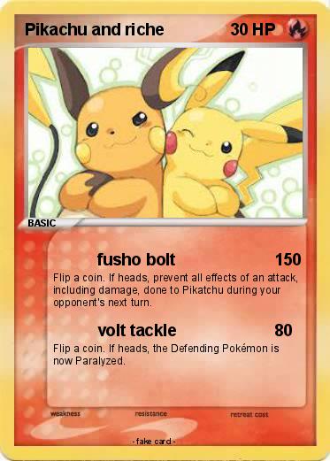 Pokémon Pikachu and riche - fusho bolt - My Pokemon Card